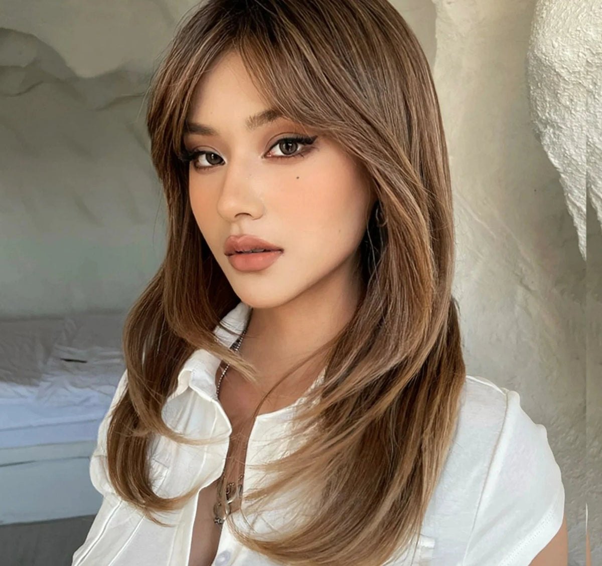 Medium Length Layered Synthetic Wigs – Wigs For Fashionista